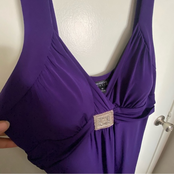 Enfocus Studio | Dresses | En Focus Studio Womens Violet Faux Wrap Maxi ...